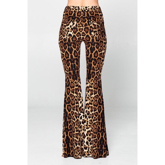 JEÂ | Pants & Jumpsuits | Leopard Bell Bottoms | Poshmark